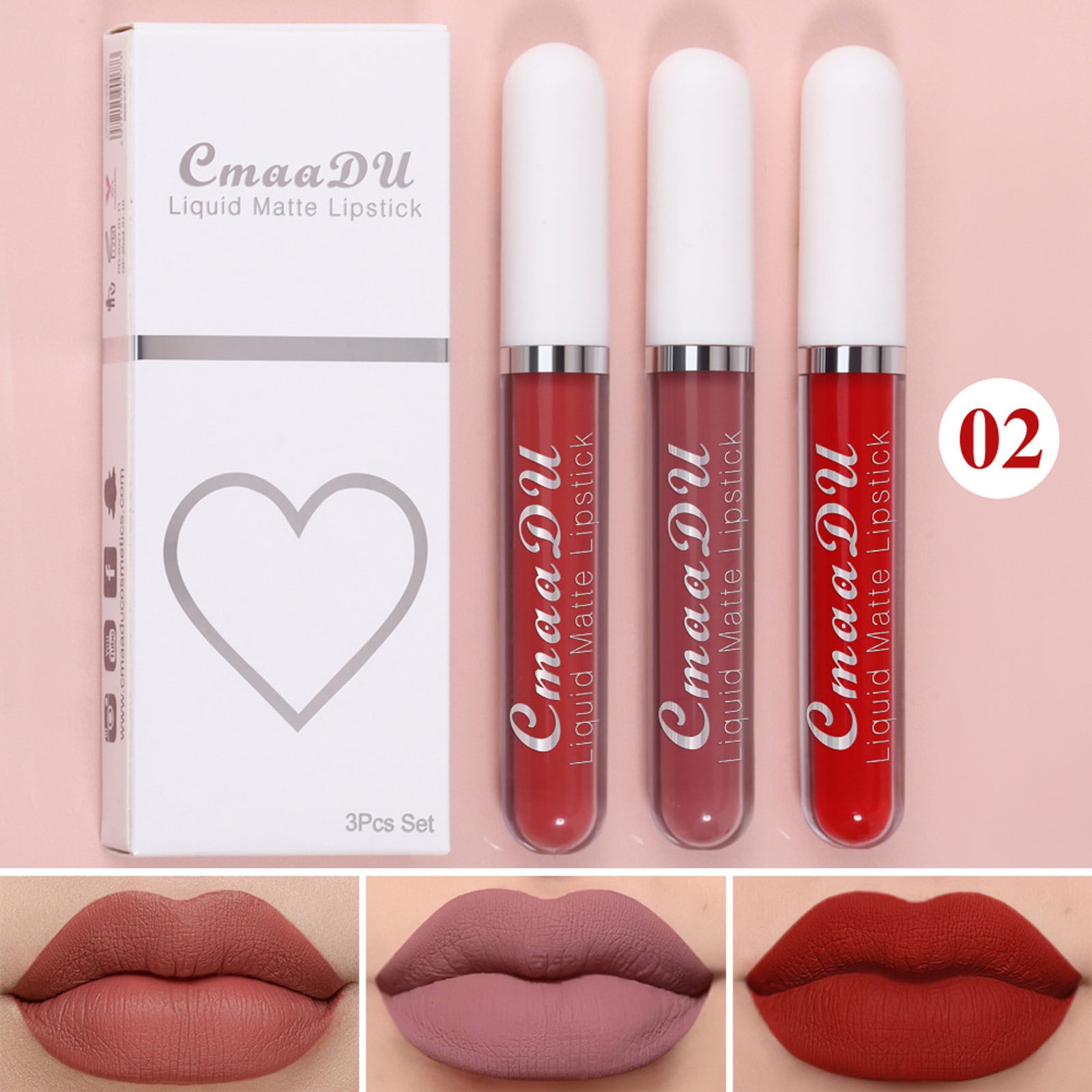 KeirineCC 3 Color Matte Liquid Lipstick Set Long Lasting High Pigmented ...