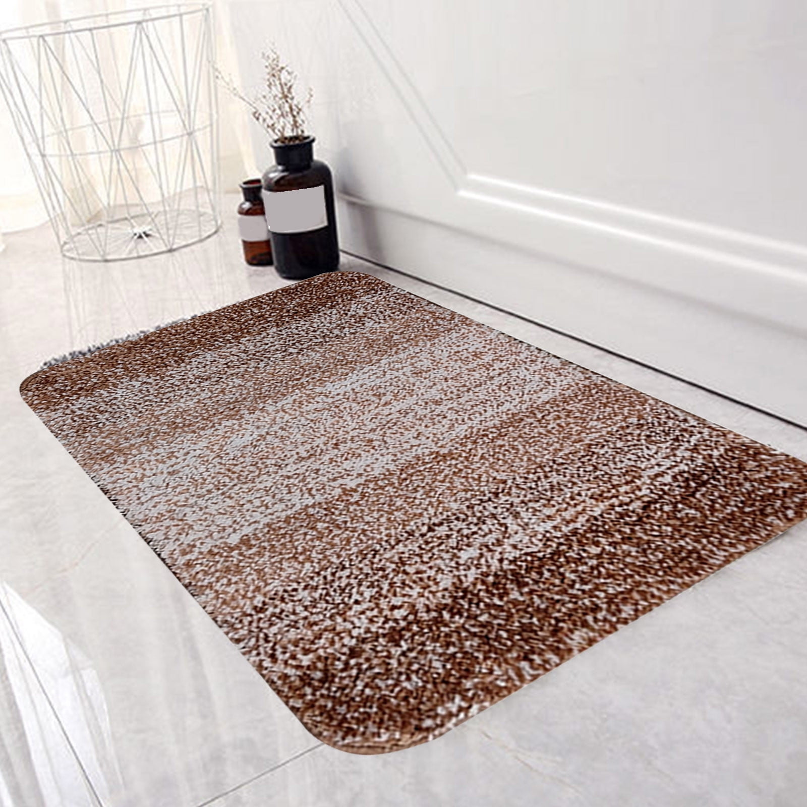 KeirineCC Bathroom Rug - Bath Mat, Absorbent Bath Mat, 23x15 Inch Brown ...