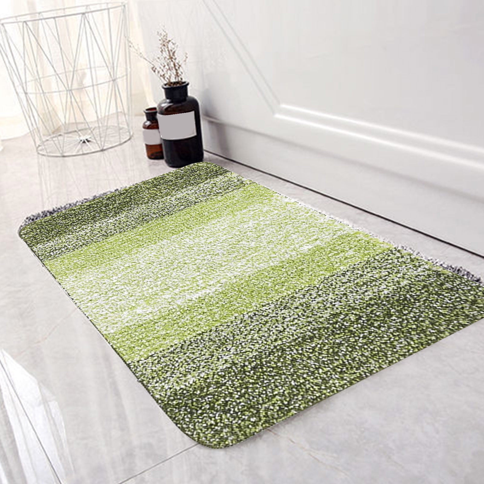 KeirineCC Bathroom Rug - Bath Mat, Absorbent Bath Mat, 23x15 Inch Green ...