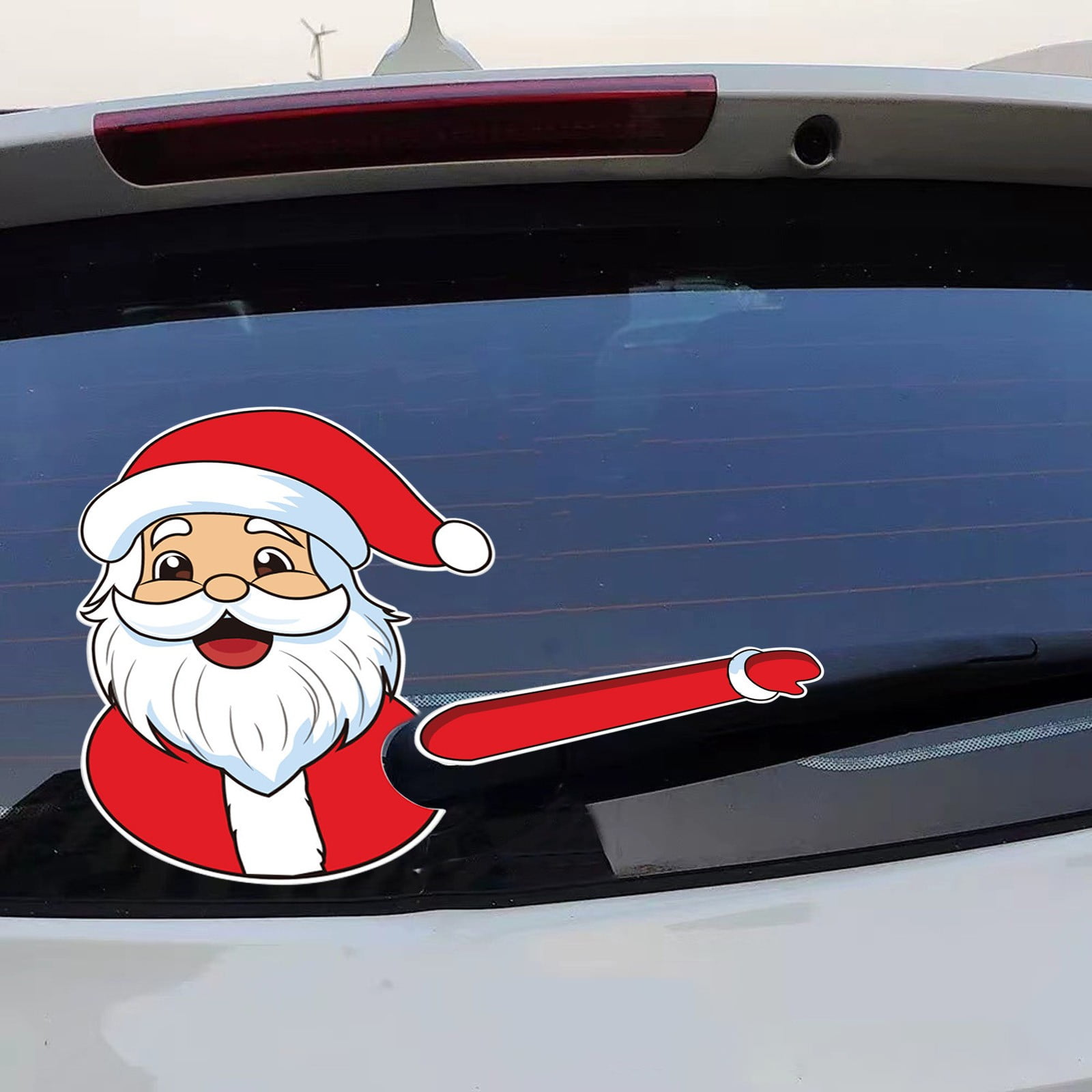 KeirineCC Christmas Decor Rear Wiper Decal, Santa Claus Waving Arm ...
