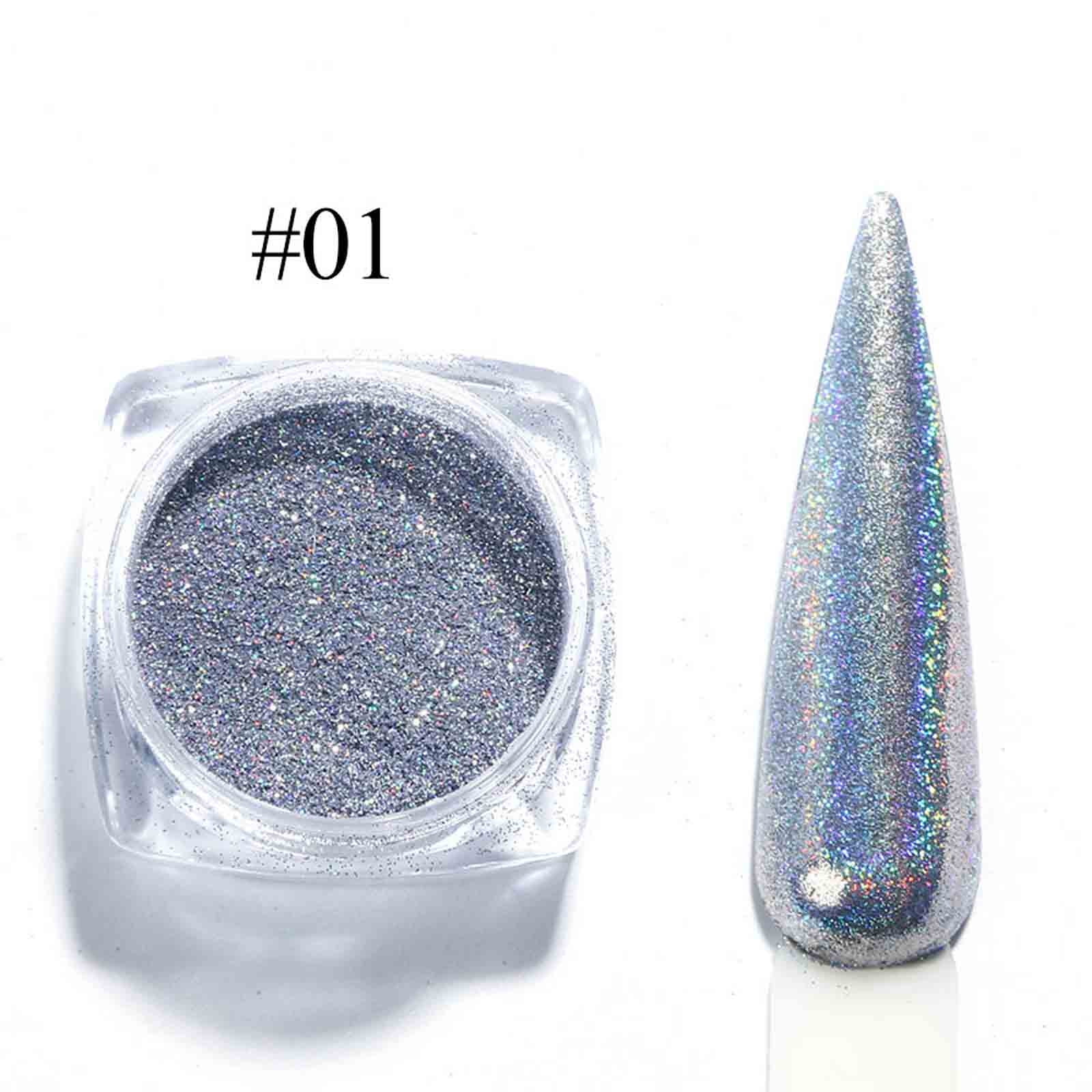 KeirineCC Diamond Nail Glitter, Nail Art Glitter Powder,12 Colors Sparkling Reflective Diamond ...