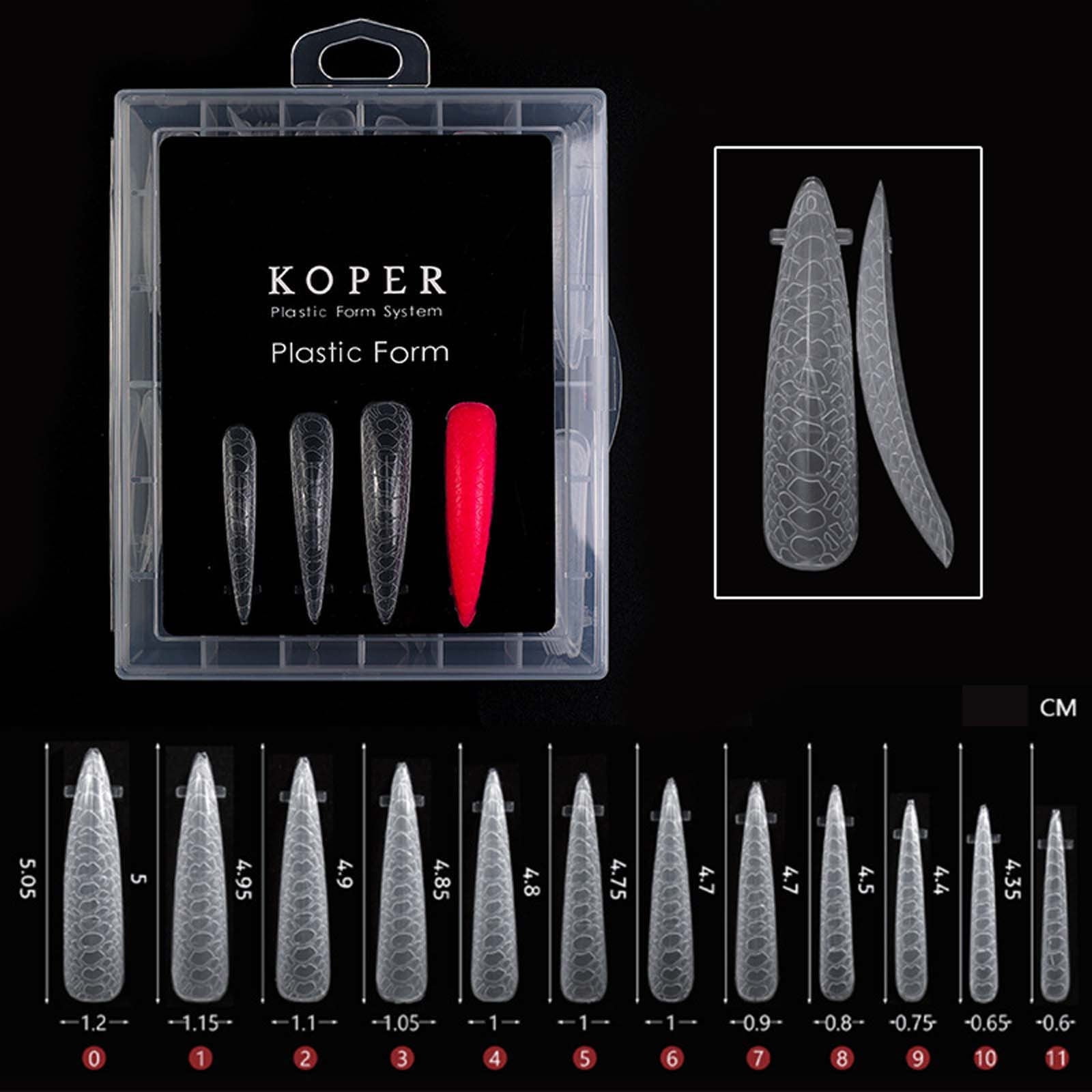 KeirineCC Double Nail Forms,Extra Long Stiletto Extension Poly nail gel ...