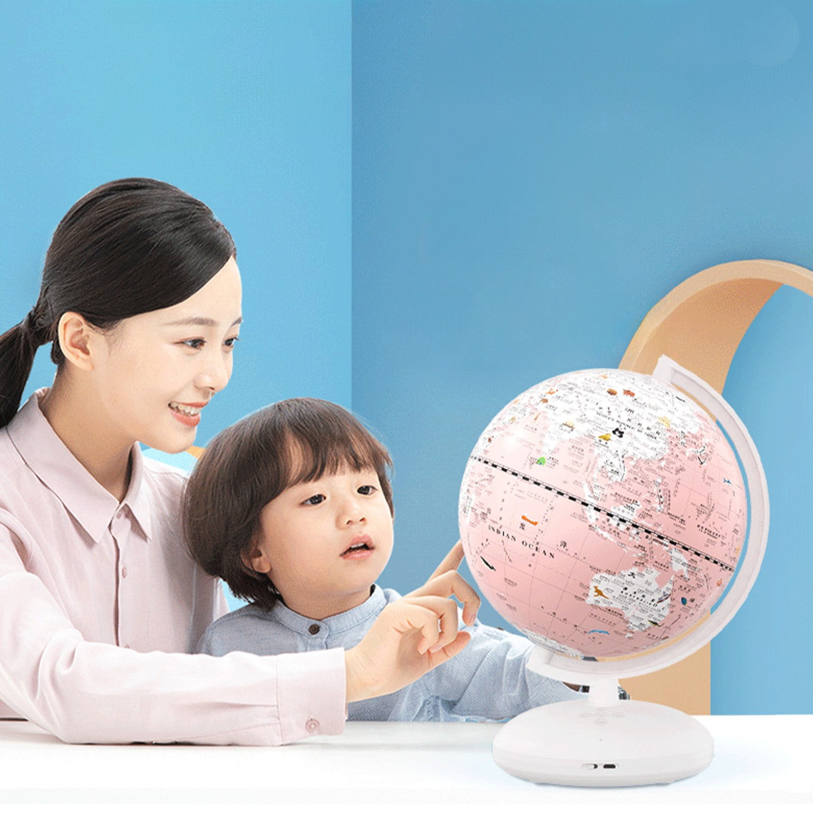 KeirineCC Geographic World Globe for Kids, Educational World Globe with ...