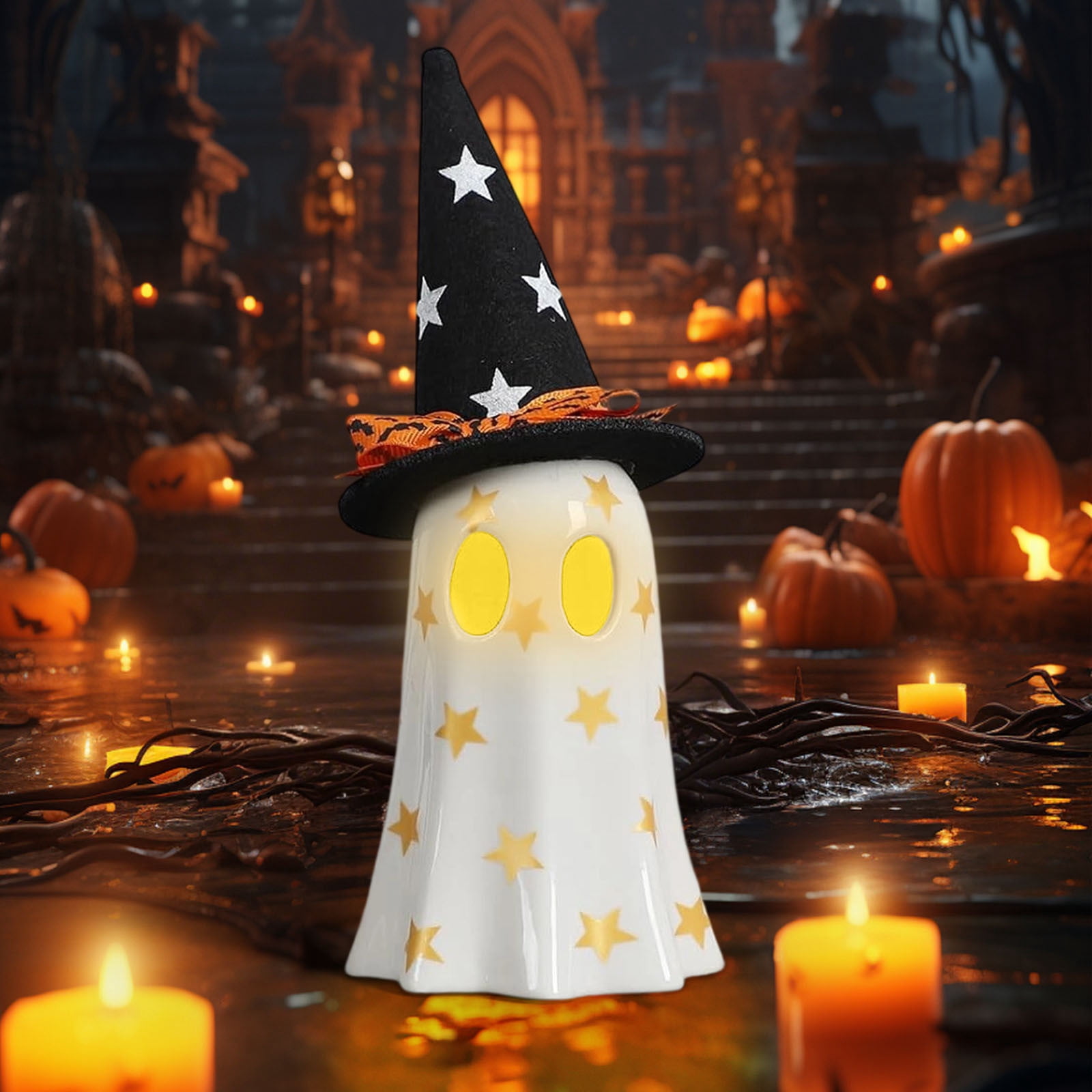 KeirineCC Halloween Decorations Indoor,3 kinds Ceramic Ghosts with ...