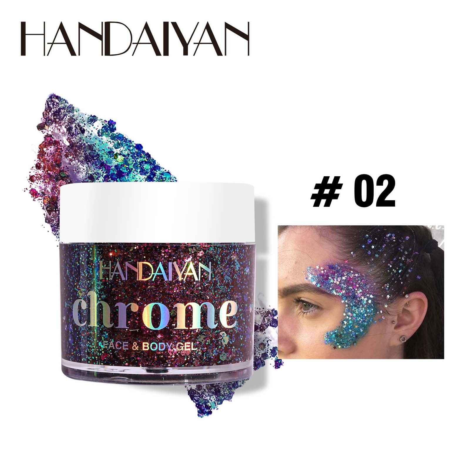 KeirineCC Holographic Sparkling Color Shifting Heart Body Glitter, Face ...