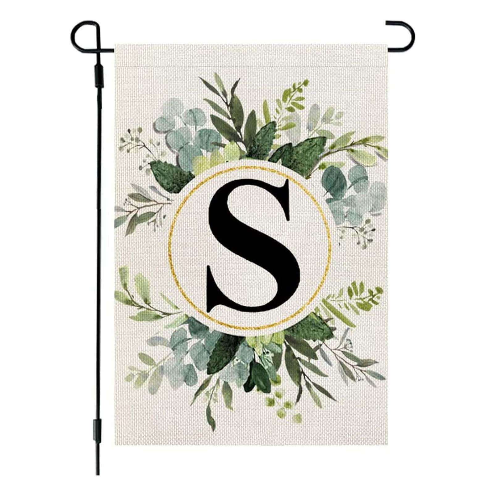KeirineCC Letter S Garden Flag 12x18 Double Sided Vertical, Burlap ...