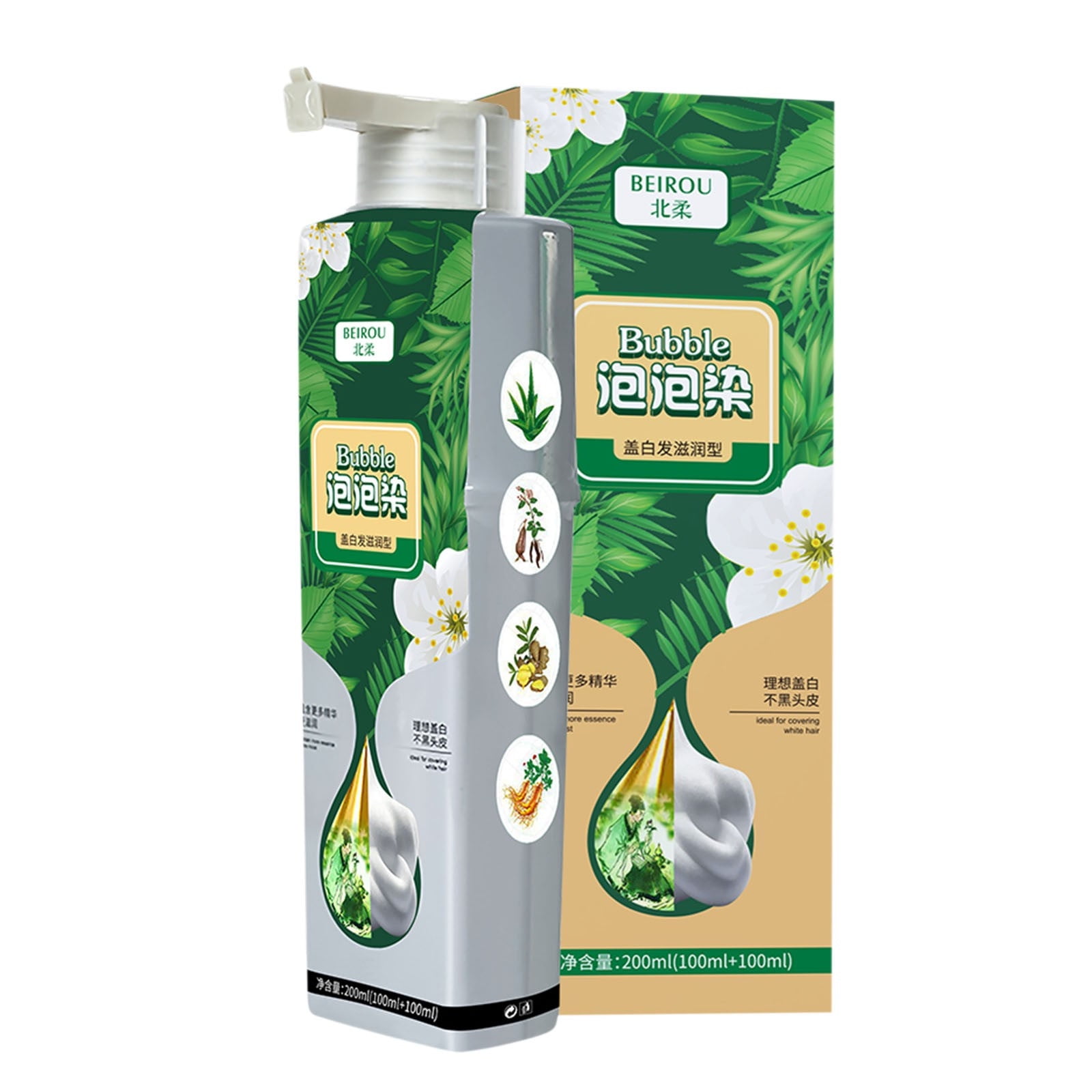 KeirineCC Plant Extract for Grey Hair Color Bubble Dye, Plant Bubble ...