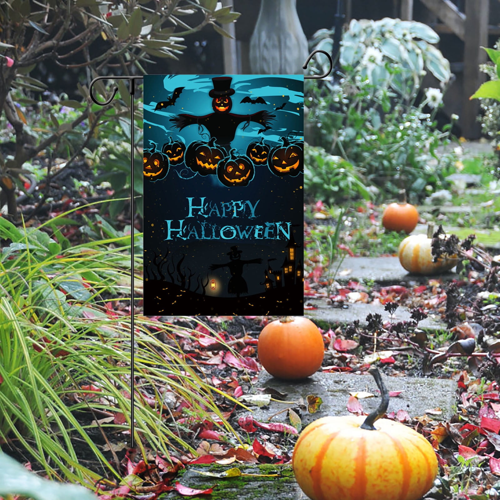 KeirineCC All Over Printed Halloween Double Sided Garden Flags, 11x17 ...