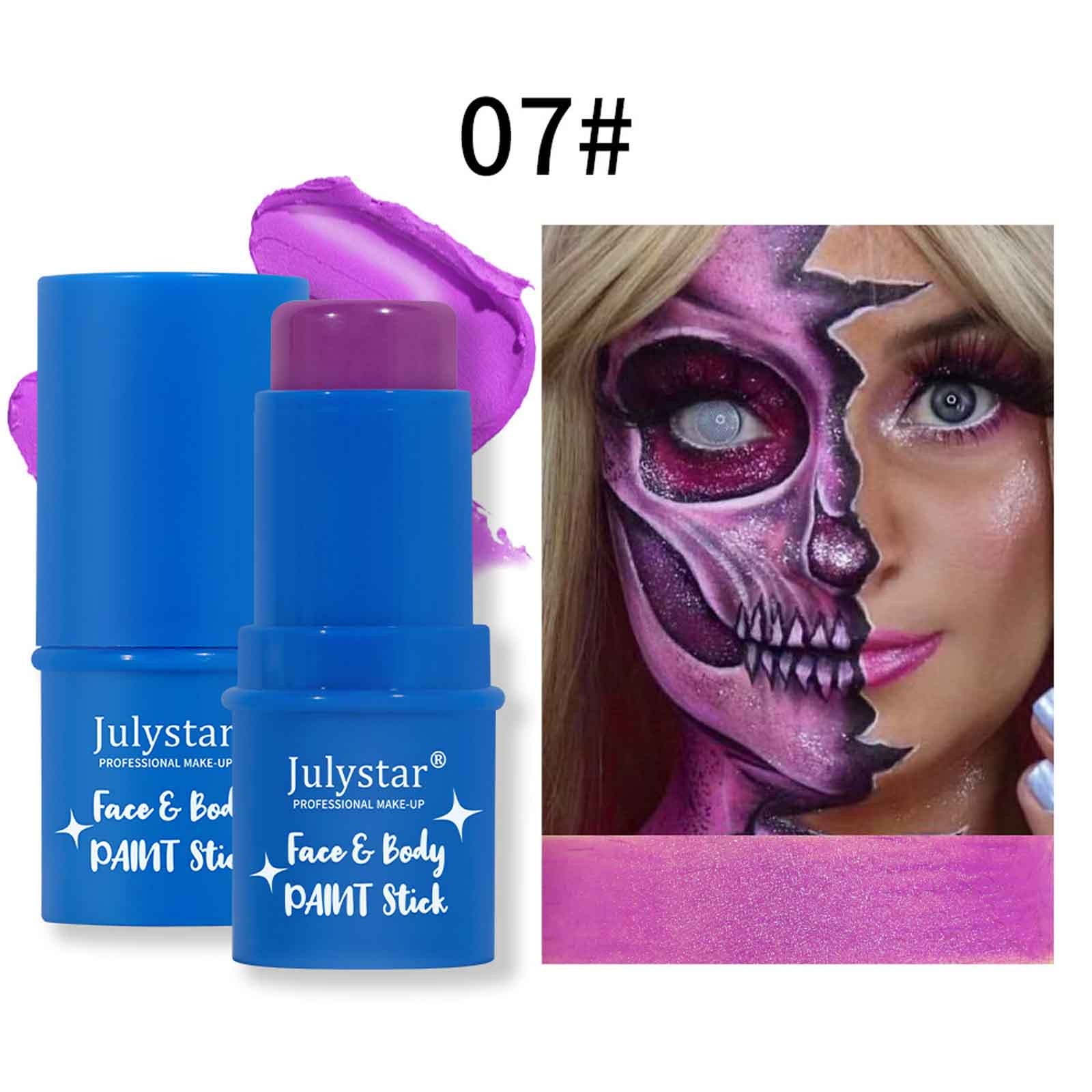 KeirineCC Purple Body Paint Stick, Glow in the Dark Eye Black Stick for ...