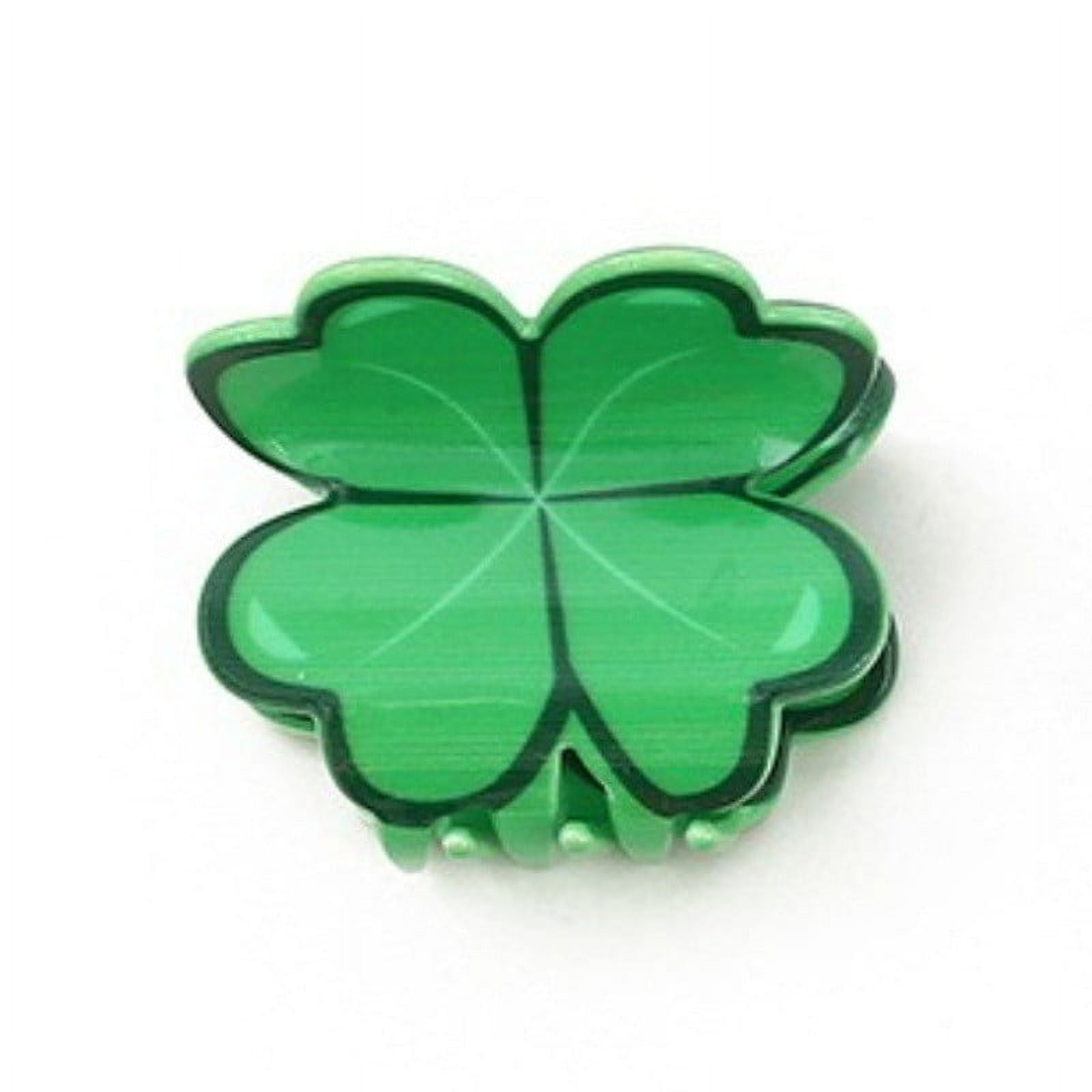 KeirineCC St. Patrick's Day Hair Clips Claw, Green Four Leaf Clover ...