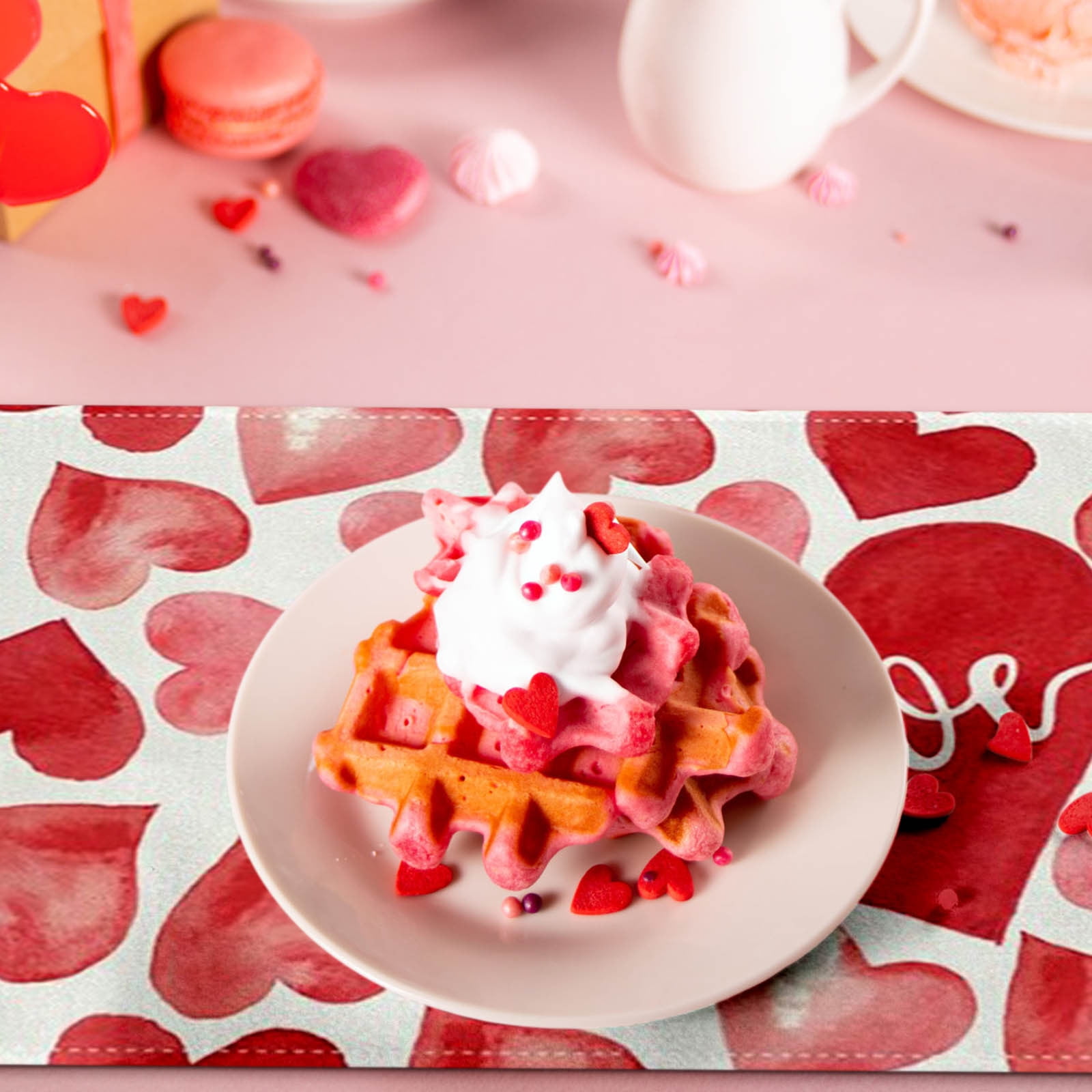 KeirineCC Valentines Day Placemats 18x12 Inches, Heart Red Table Decor ...