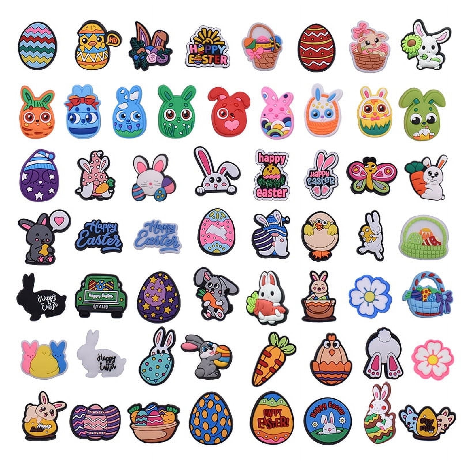 Keismodye 57PCS Cartoon Easter PVC Shoe Charms Set for Shoe Decoration ...
