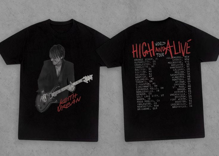 Keit.h Urba.n 2025 Tour Two-Sided Men's And Women's Graphic Tee 100% Cotton by TBun, Full Sizes ...