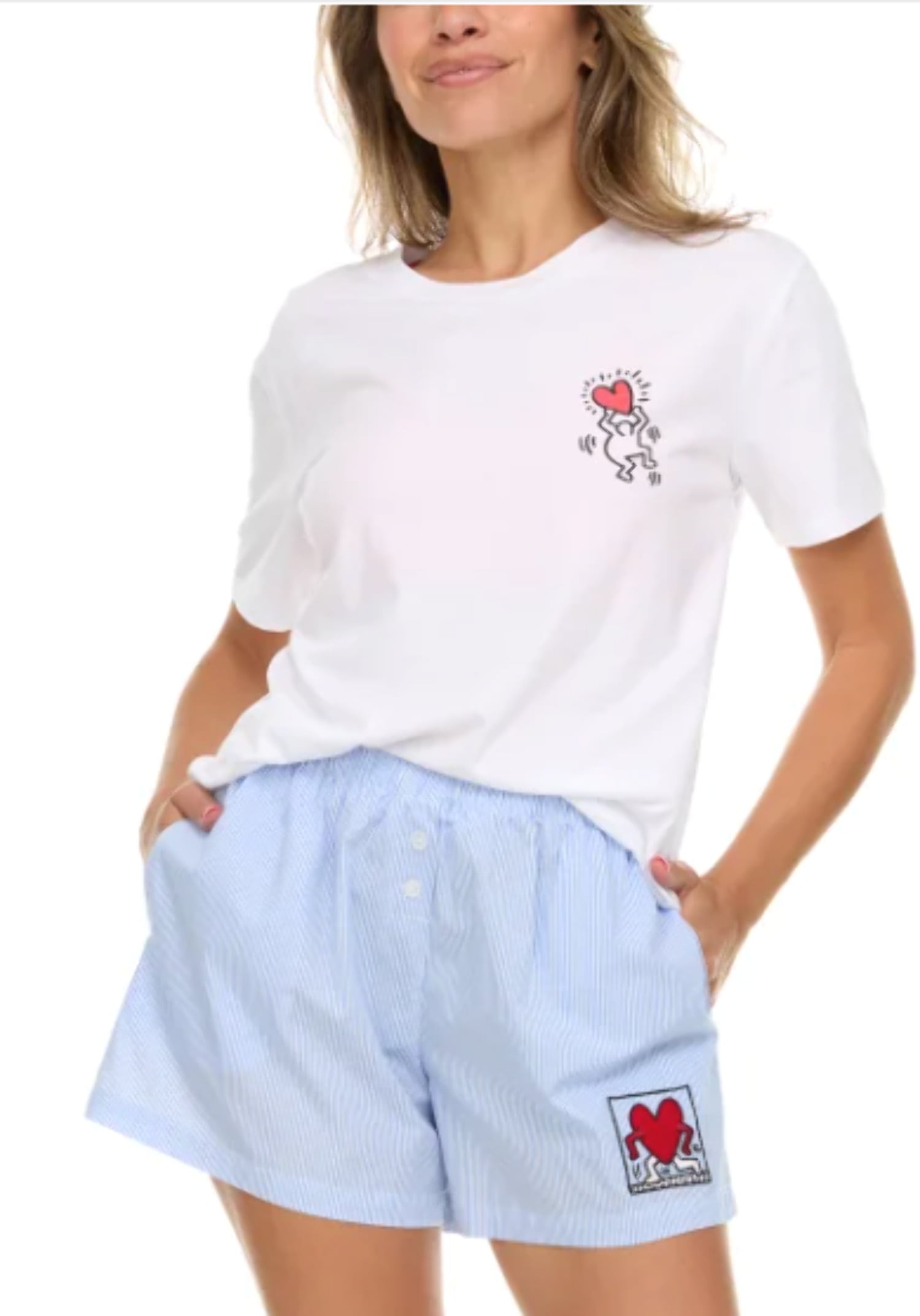 Keith Haring Ladies' Tee and Boxer Set-Small - Walmart.com