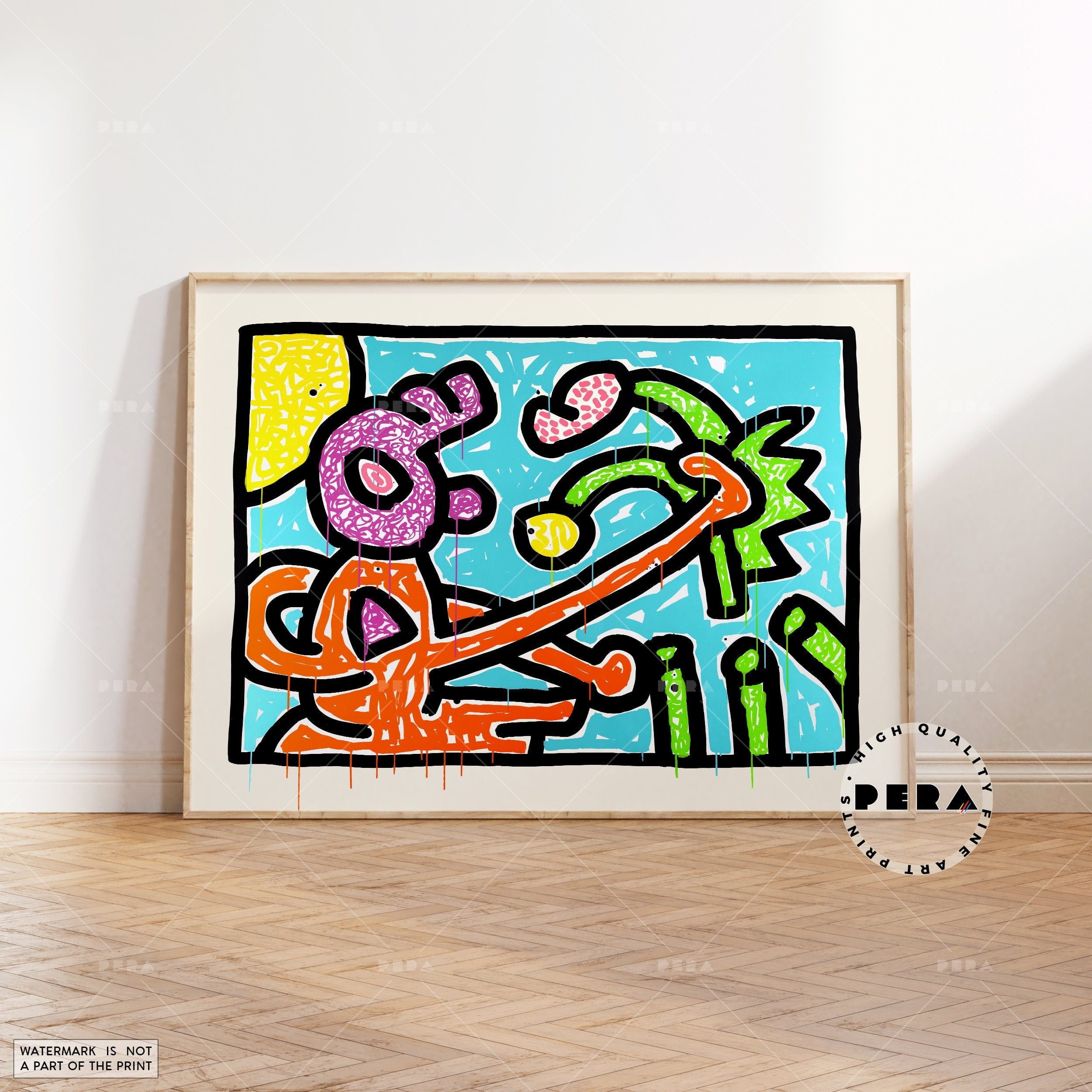 Keith Haring Print, Flowers 1990, Keith Haring Poster, Pop Art Print ...