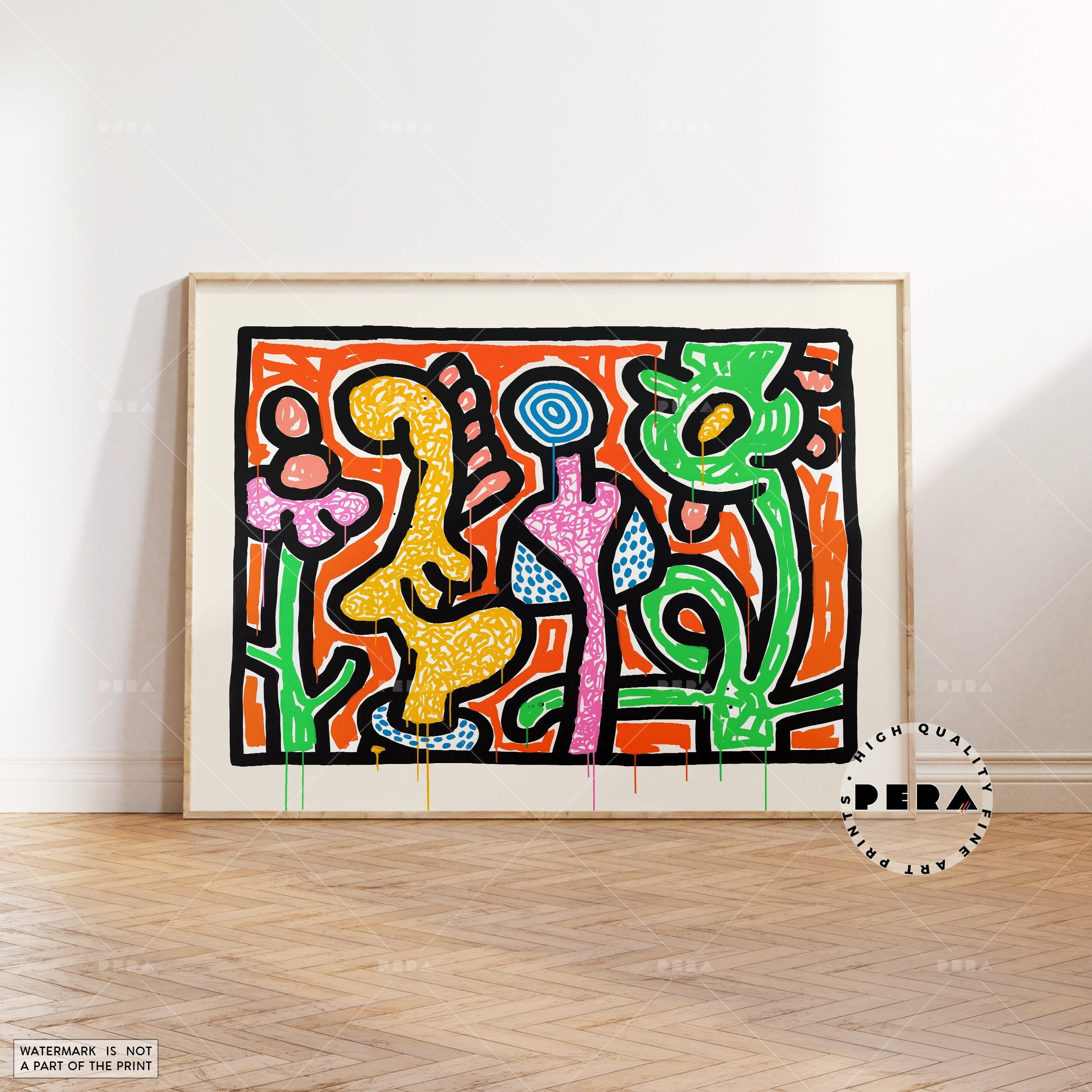 Keith Haring Print, Flowers 1990, Keith Haring Poster, Pop Art Print ...