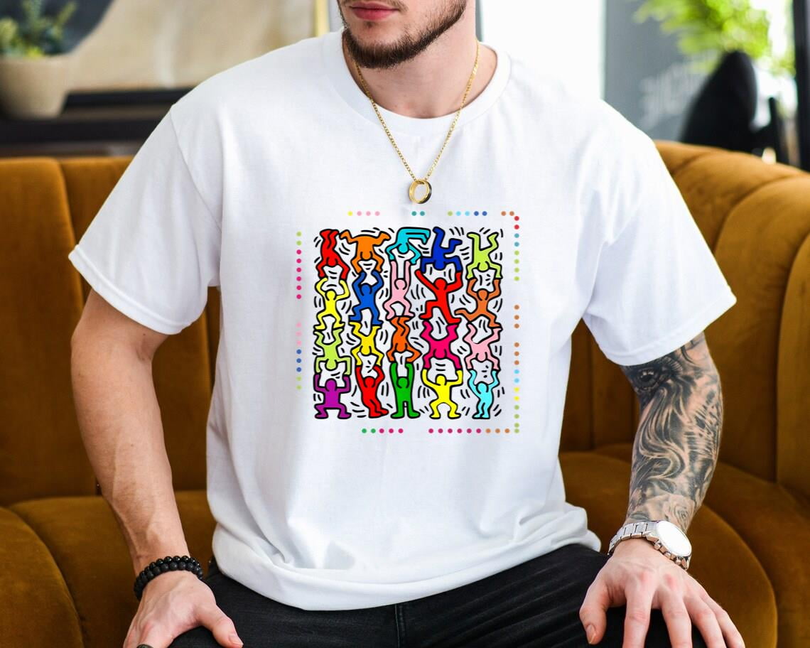 Keith Haring Standing Together T-shirt with Bold Unity Art, for men ...
