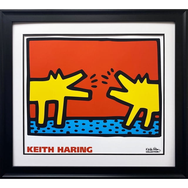 Keith Haring "Untitled 1989 Dogs" FRAMED Pop Art Litho (Lg) Generic ...