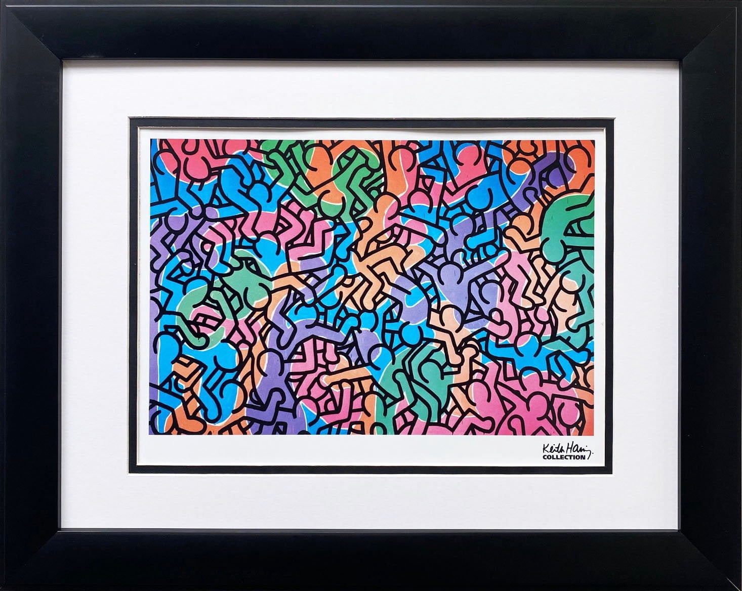 Keith Haring "Untitled (Figures) 1985" NEWLY CUSTOM FRAMED Pop Art ...