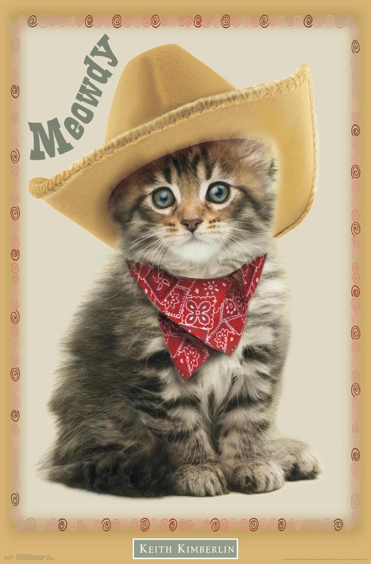 Keith Kimberlin - Kitten - Meowdy Wall Poster, 22.375" x 34" - Walmart.com