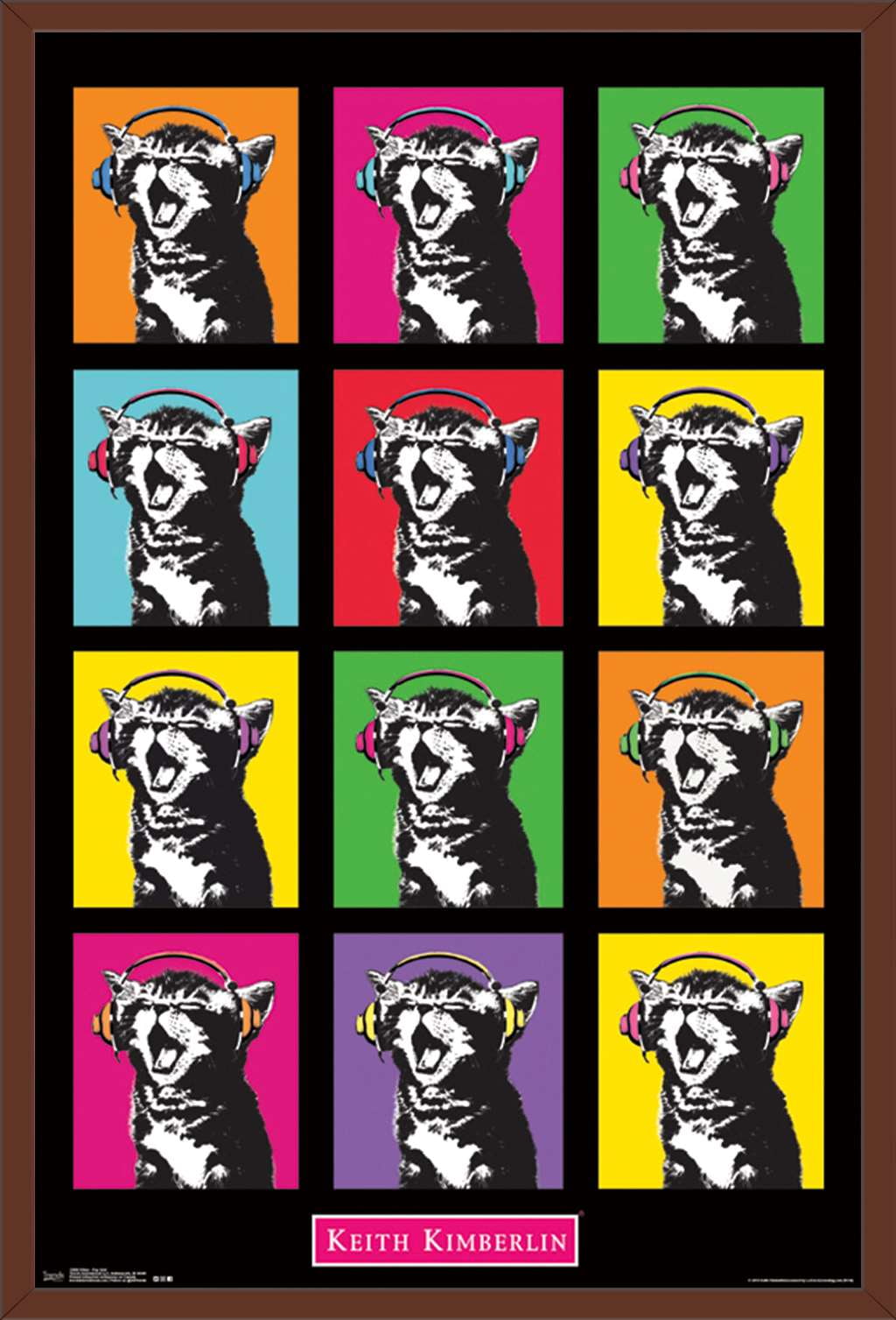 Keith Kimberlin - Kitten - Pop Grid Wall Poster, 22.375" x 34", Framed ...