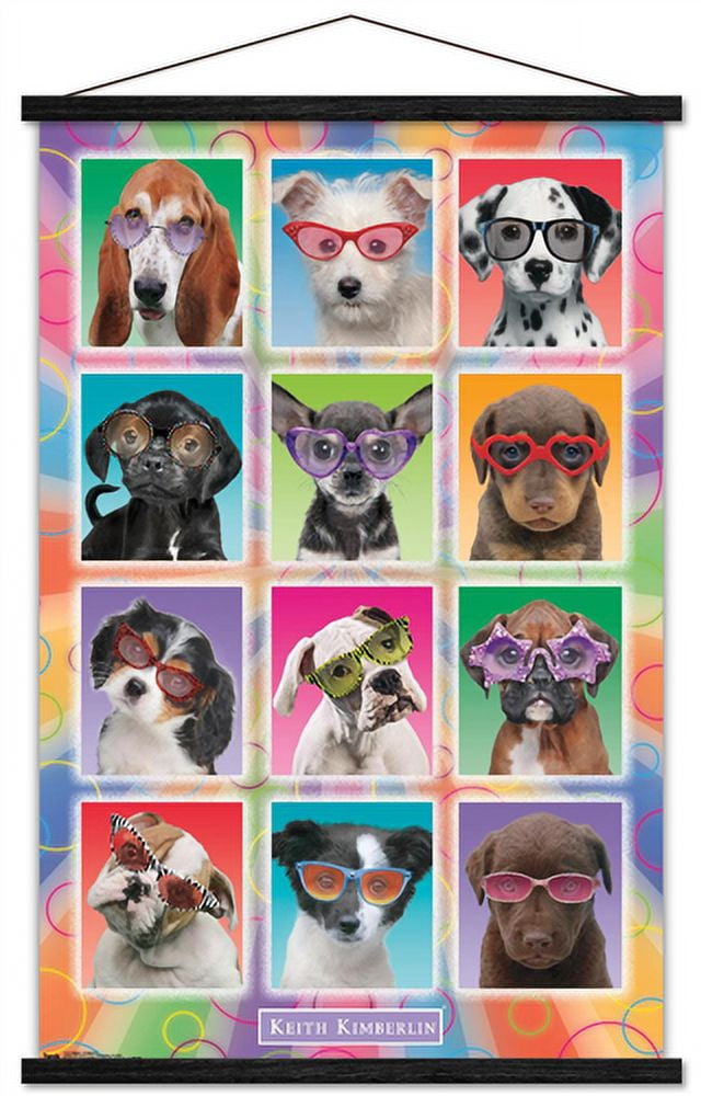 Keith Kimberlin - Puppies - Sunglasses Wall Poster with Magnetic Frame ...