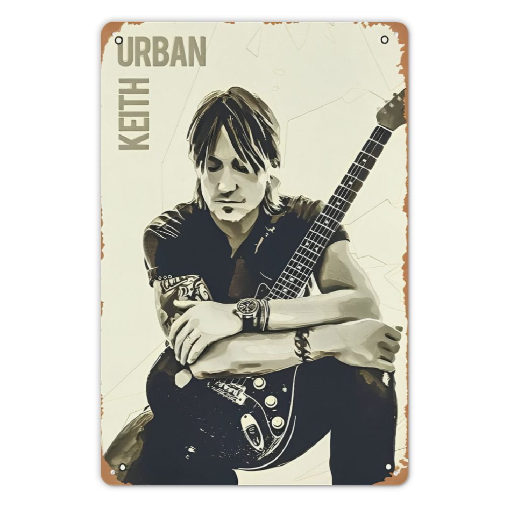 Keith Urban Fan Art Poster Celebrities & Musicians Vintage Tin Metal ...