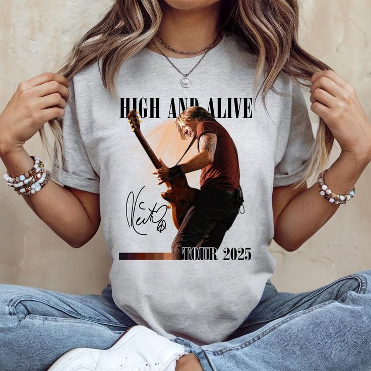 Keith Urban High And Alive Tour 2025, Keith Urban Fan Men's And Women's Graphic Tee 100% Cotton ...