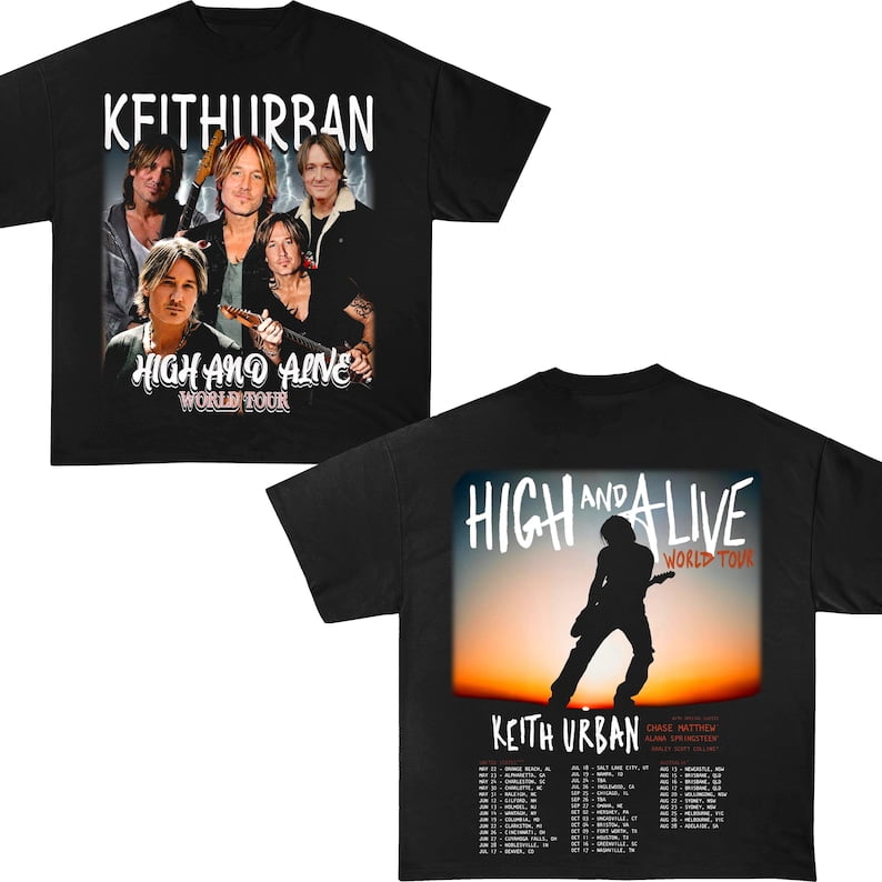 Keith Urban High And Alive Tour 2025 Shirt, Keith Urban 2025 Concert ...