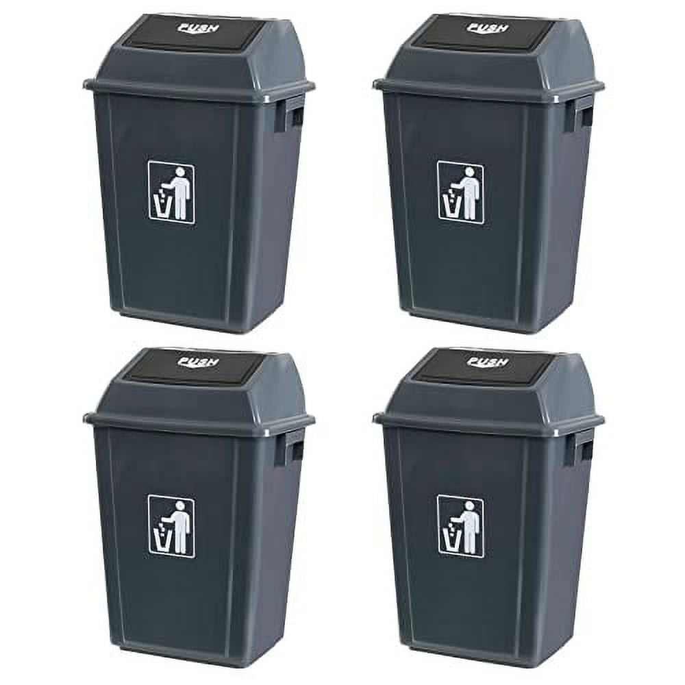 Durable 4-Pack Gray Trash Cans – Reliable Waste Management for Every ...