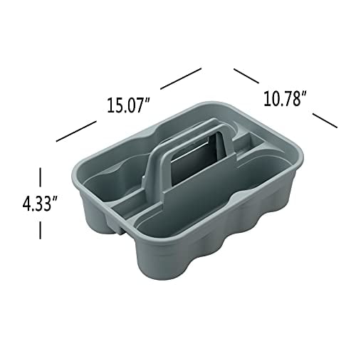 Kekow 4-Pack Plastic Storage Caddy, Carry Caddy with Handle, Gray ...