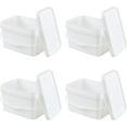 Kekow 5 Gallon White Square Food Plastic Bucket with Lid, 4 Pcs Utility ...