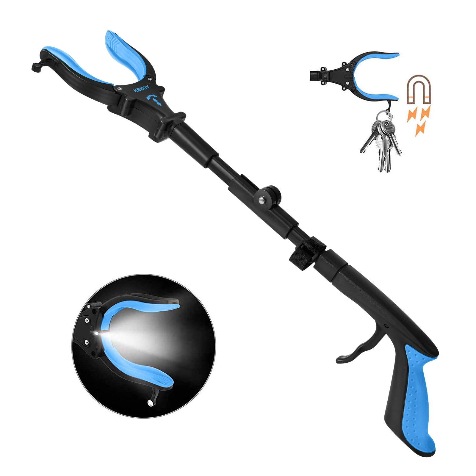 Kekoy 22" Reacher Grabber Tool with Headlight, Mobility Aid Reaching ...