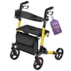 HOMLAND Foldable Rollator Walkers with Seat for Seniors, 8'' Big Wheels ...