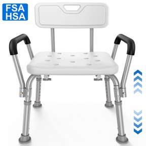 Vive Health Foldable Shower Chair, Portable Bath Seat with Back and ...