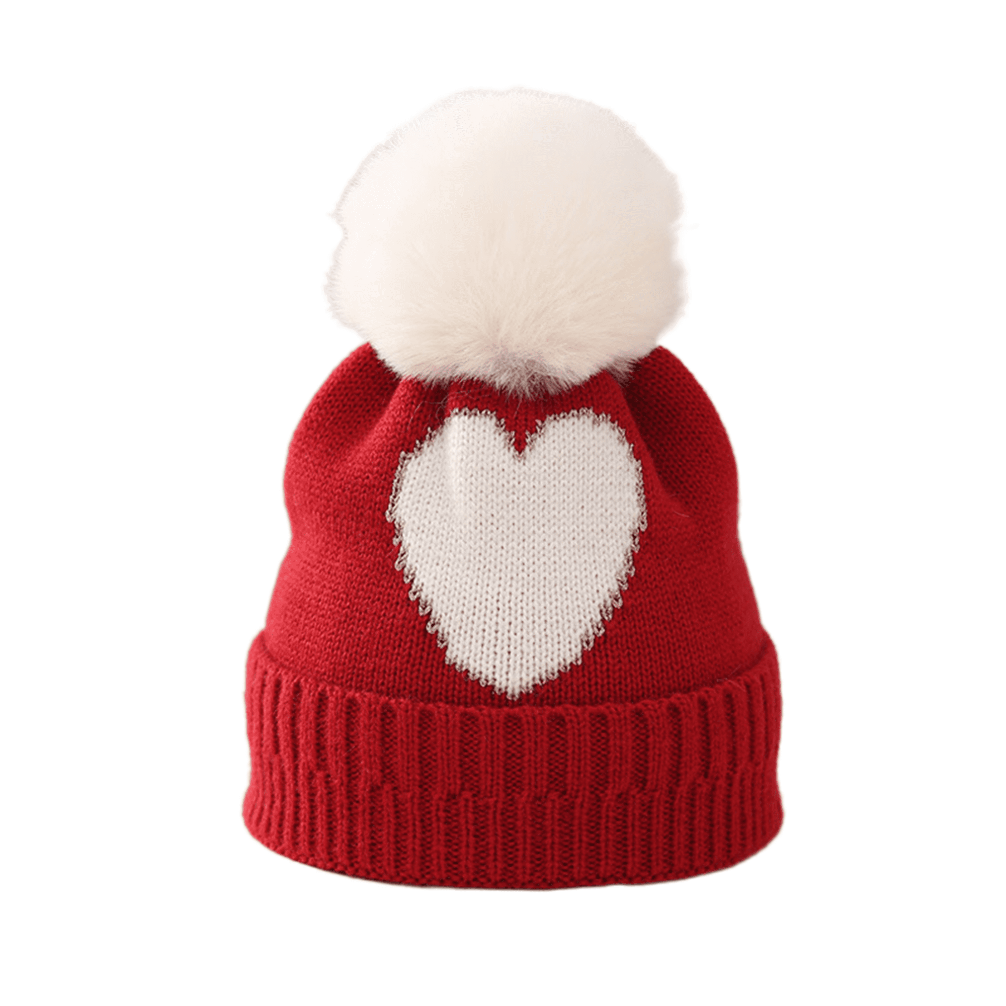 KelaJuan Baby Girls Beanie Jacquard Heart Bobbles Fall Winter Warm ...