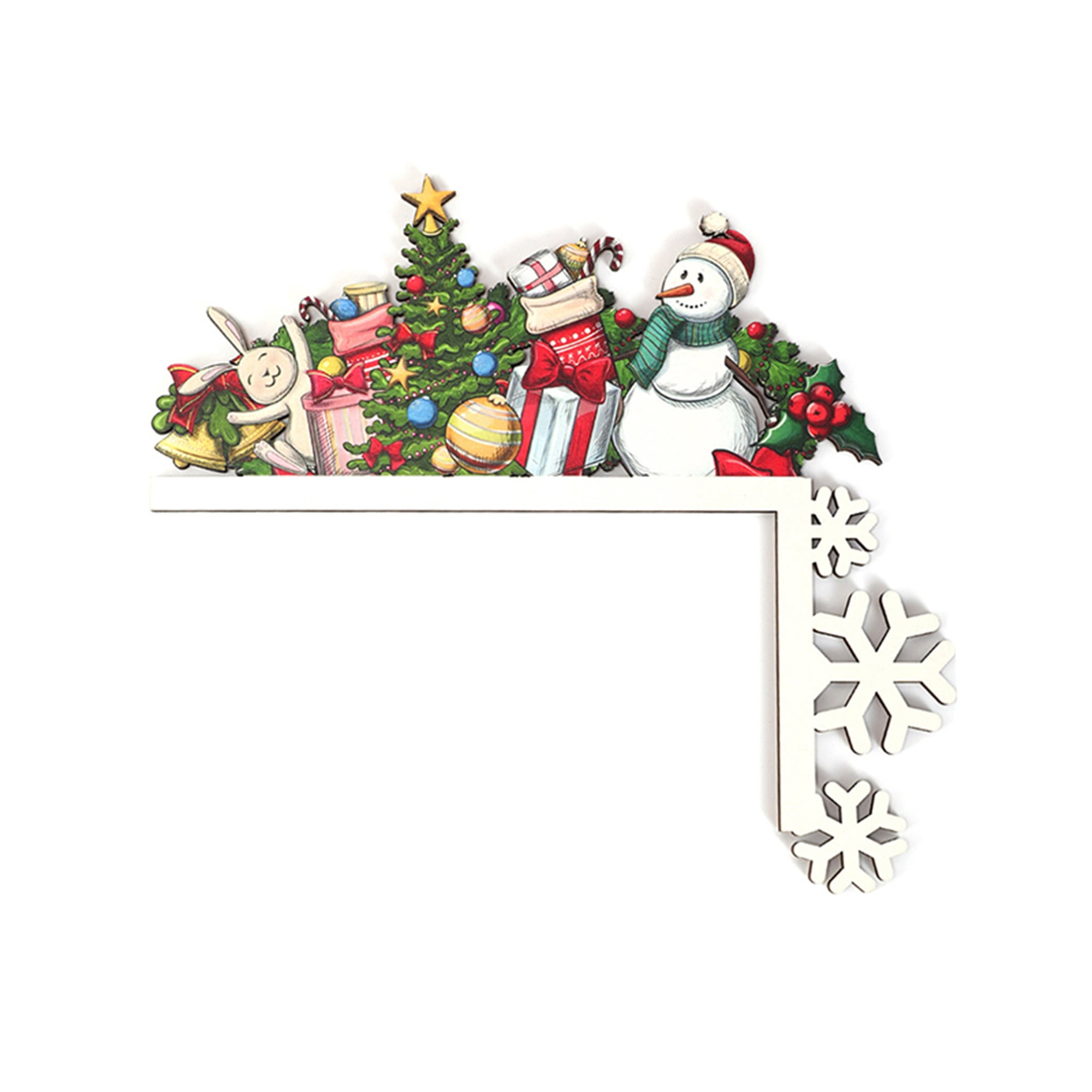 KelaJuan Christmas Santa Claus Door Frame Decor Wooden Corner Statue ...
