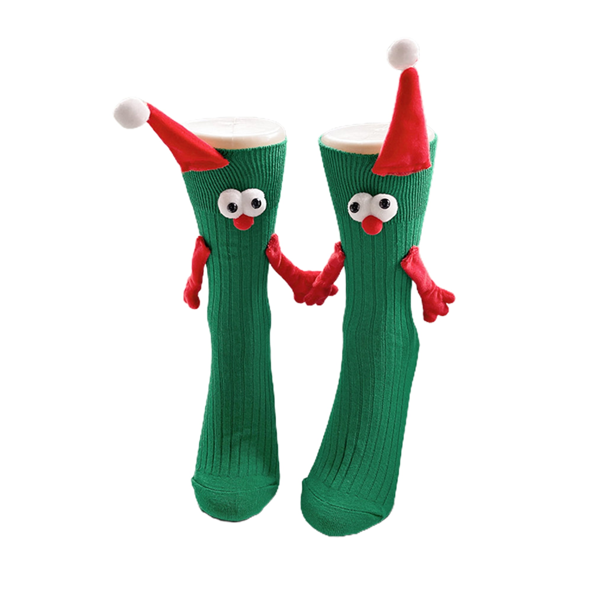 KelaJuan Couple Holding Hands Christmas Socks, Magnetic Suction 3D ...