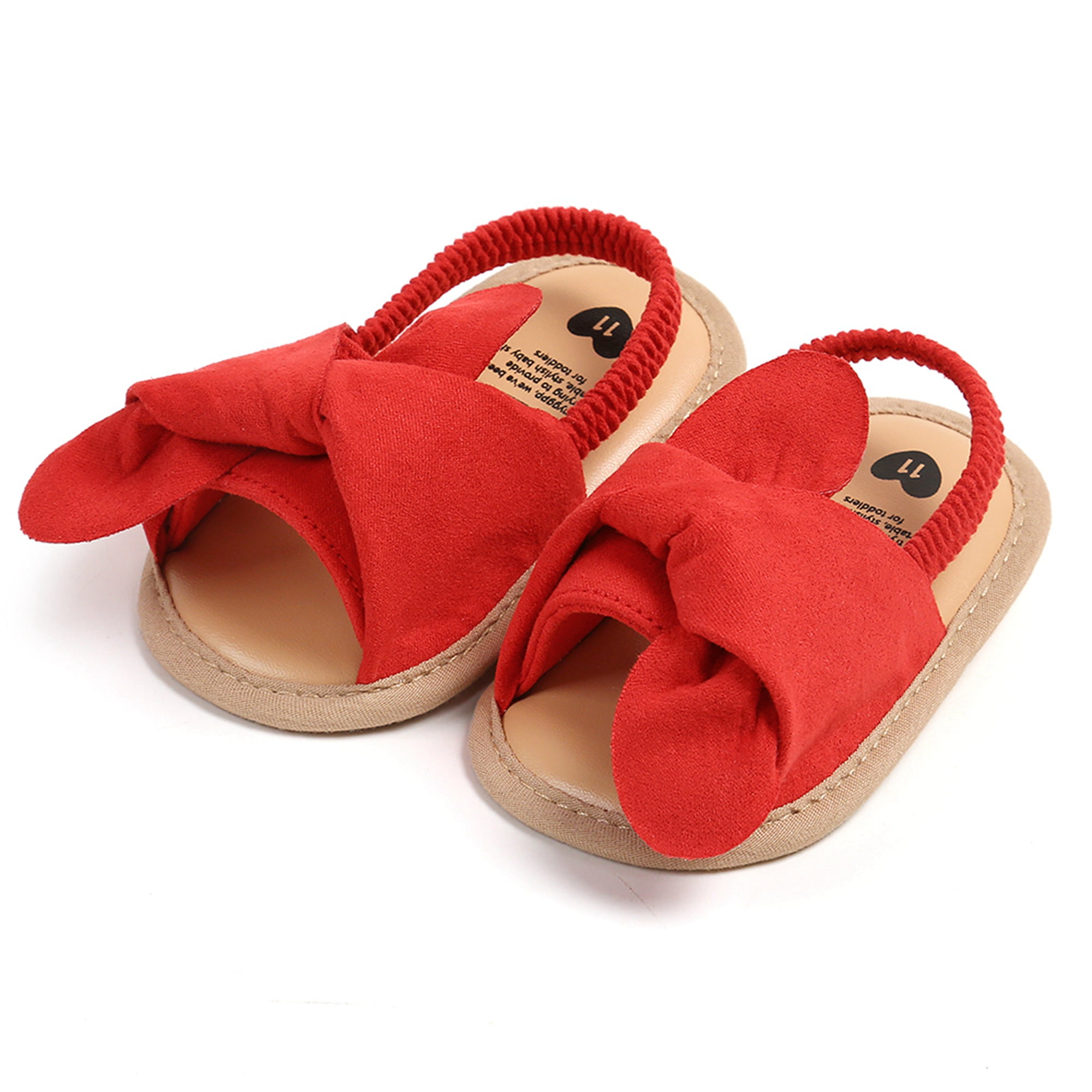 KelaJuan Infant Baby Girls Sandals Cute Bowknot Anti-Slip Soft Sole Princess Shoes Beach Slipper ...
