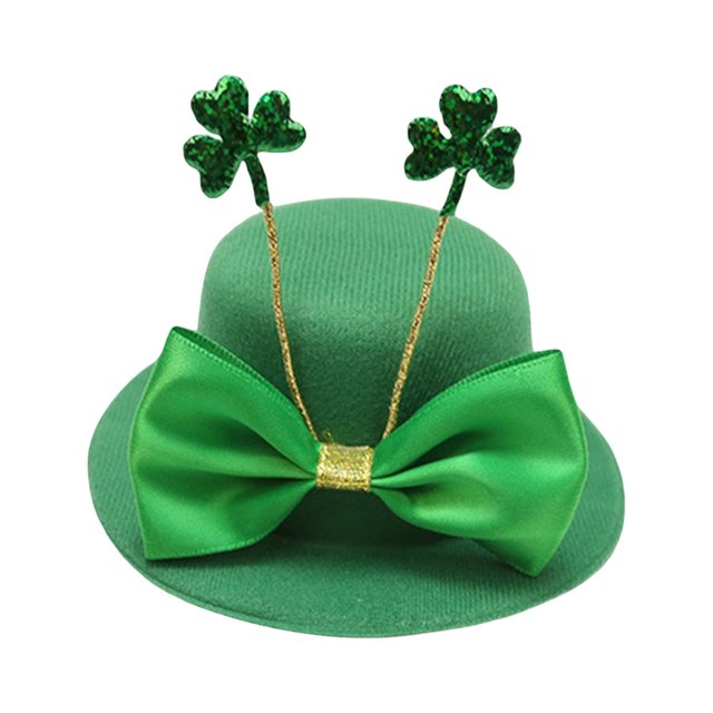 KelaJuan Mini Leprechaun Hats Green Top Hats Shamrock Party Hats with ...