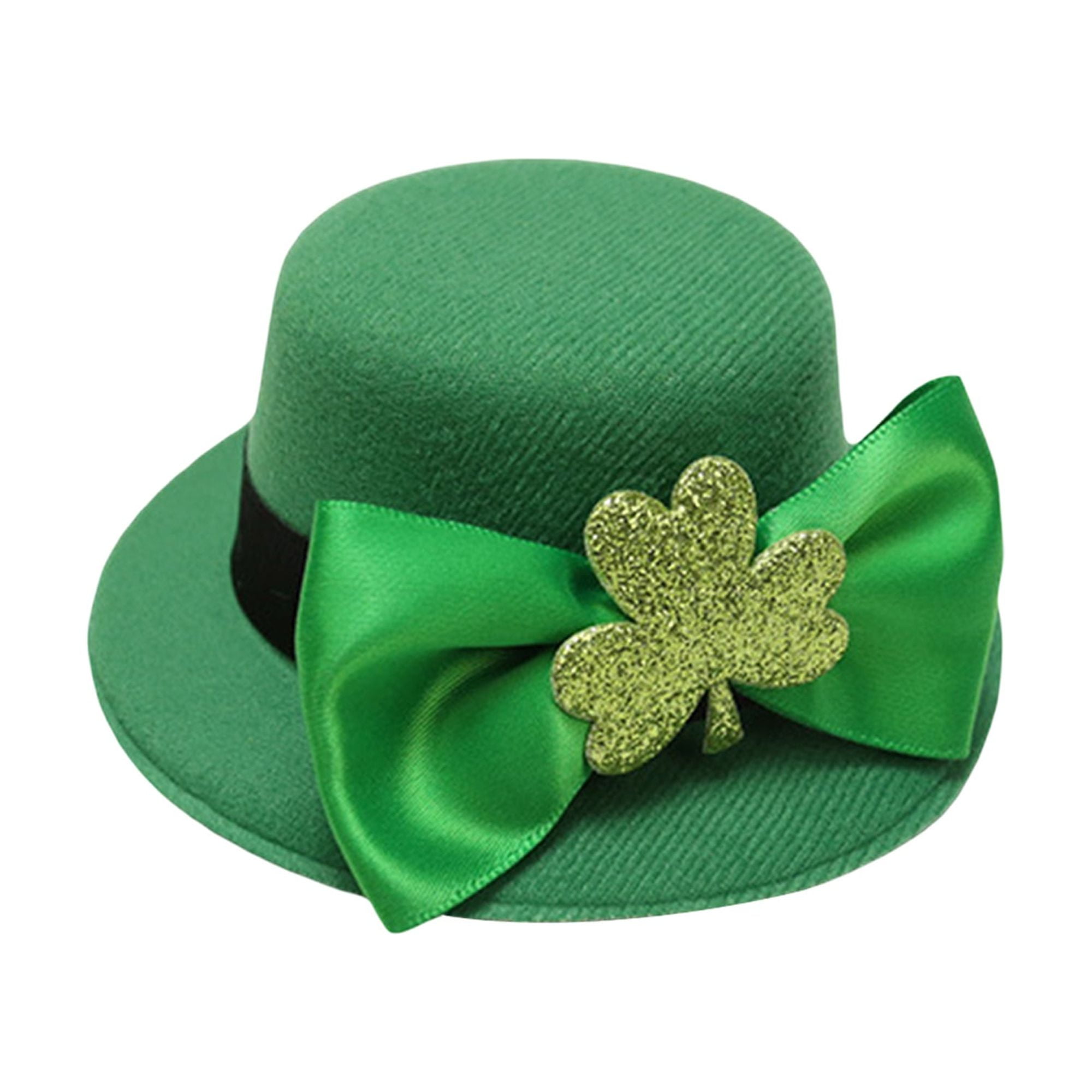 KelaJuan Mini Leprechaun Hats Green Top Hats Shamrock Party Hats with ...