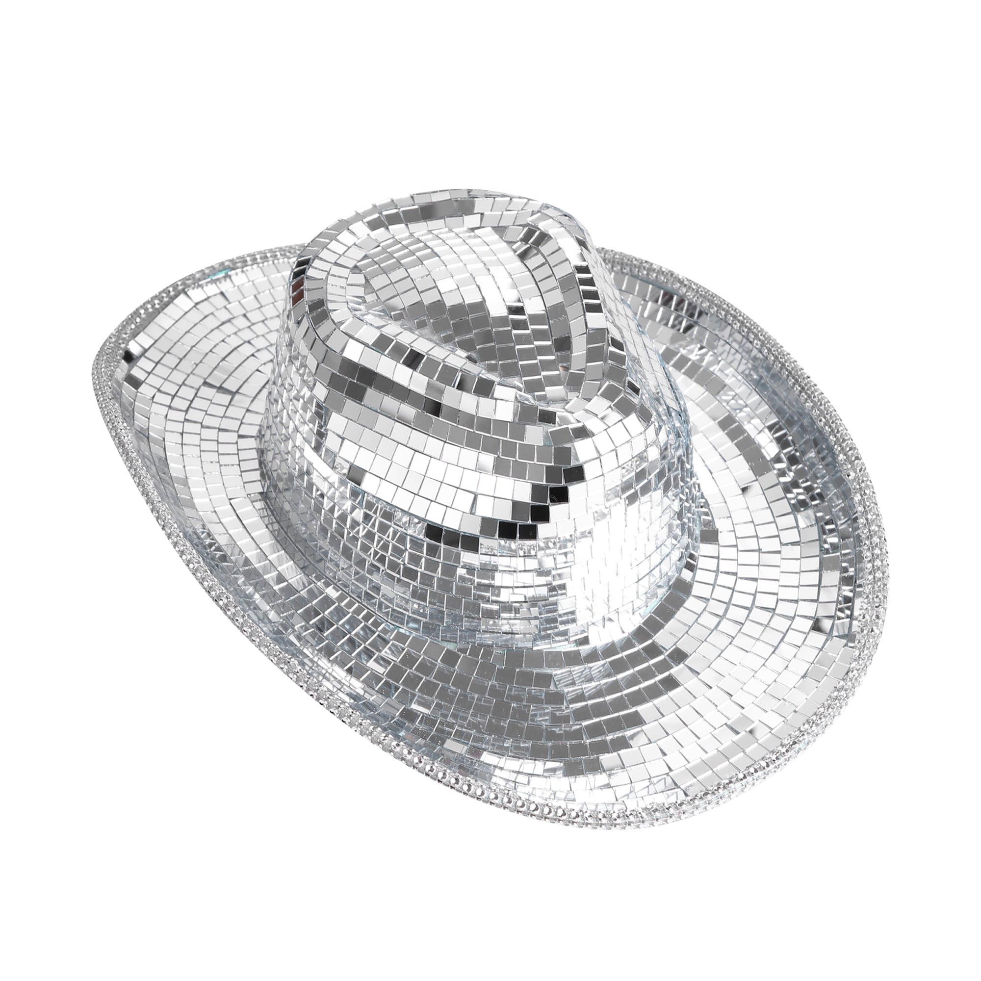 KelaJuan Silver LED Cowgirl Hat Rave Prom Party Light Up Hat Western ...