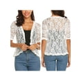 KelaJuan Women Summer Sun-Proof Cardigan, Lace Flower Embroidery Open ...