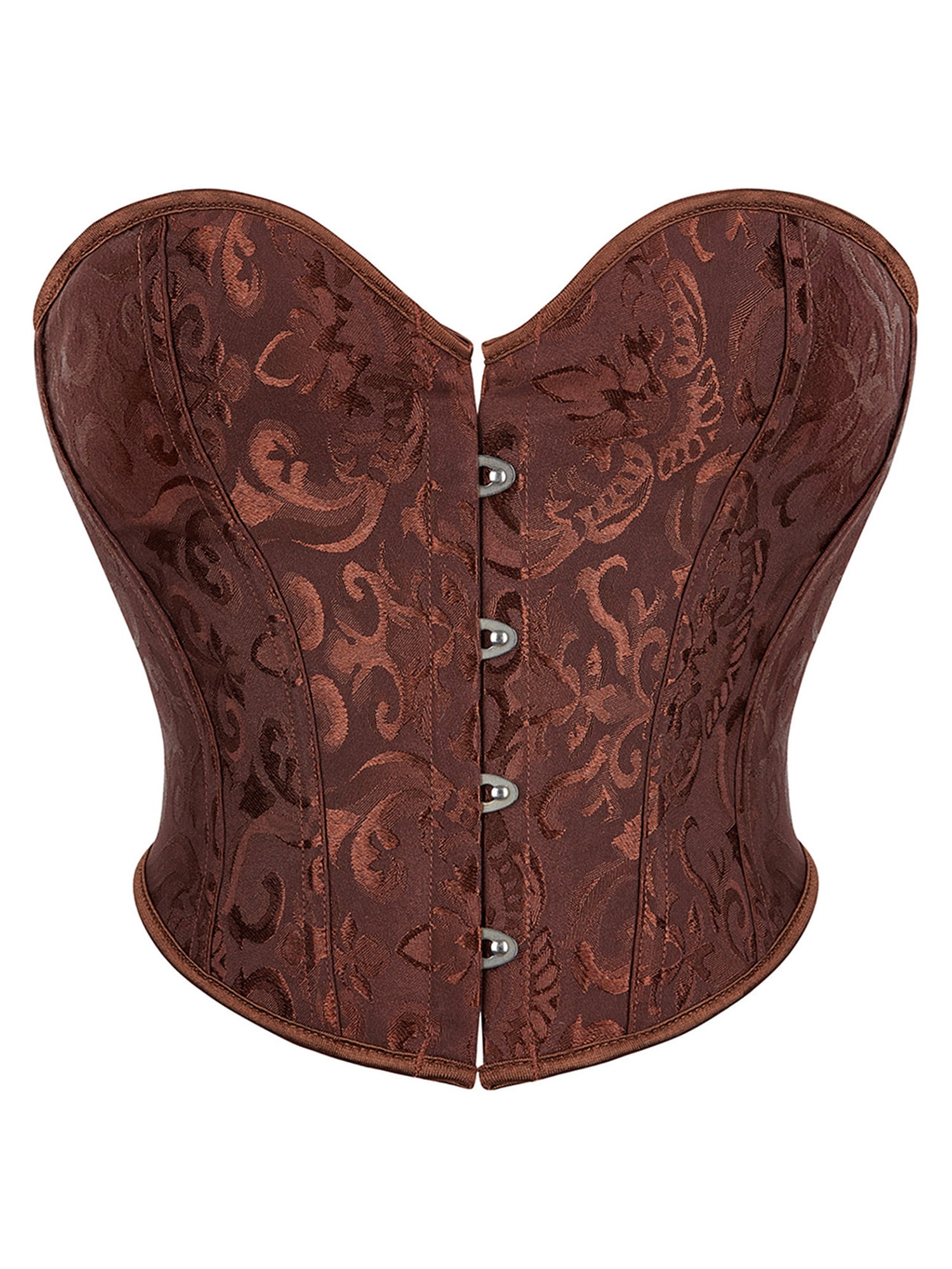 KelaJuan Women's Lace-Up Bustier Corset, Flower Print Vintage Underbust ...