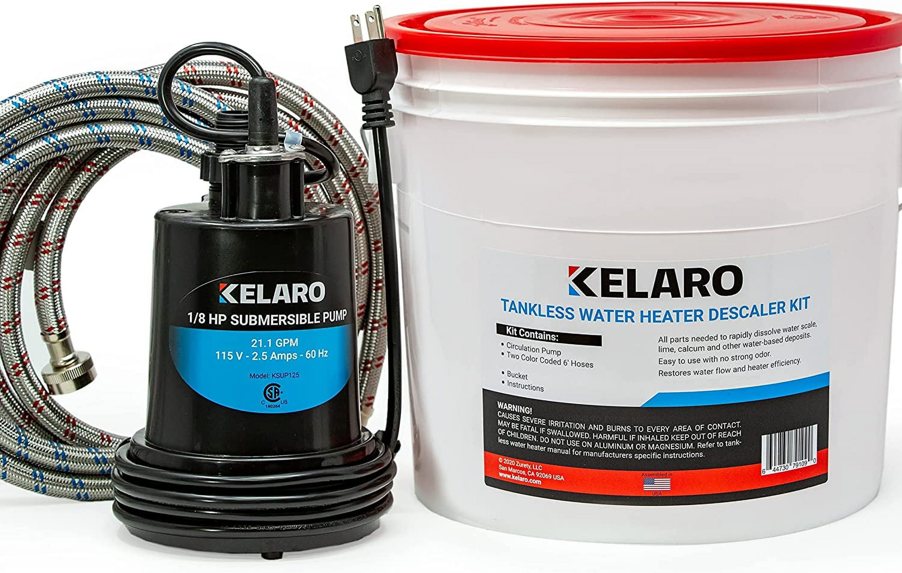Kelaro Tankless Water Heater Flushing Kit - Just add Vinegar Descaler ...