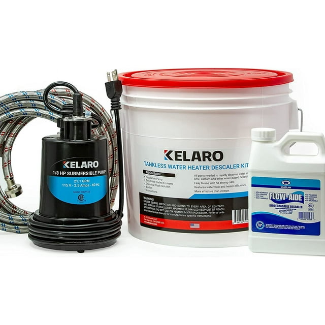 Kelaro Tankless Water Heater Flushing Kit with Flow-Aide Biodegradable ...