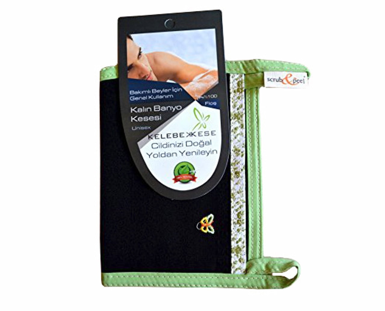 Kelebek Bath Mitt Exfoliating Glove Body Scrub Hammam Kese Black Mens ...