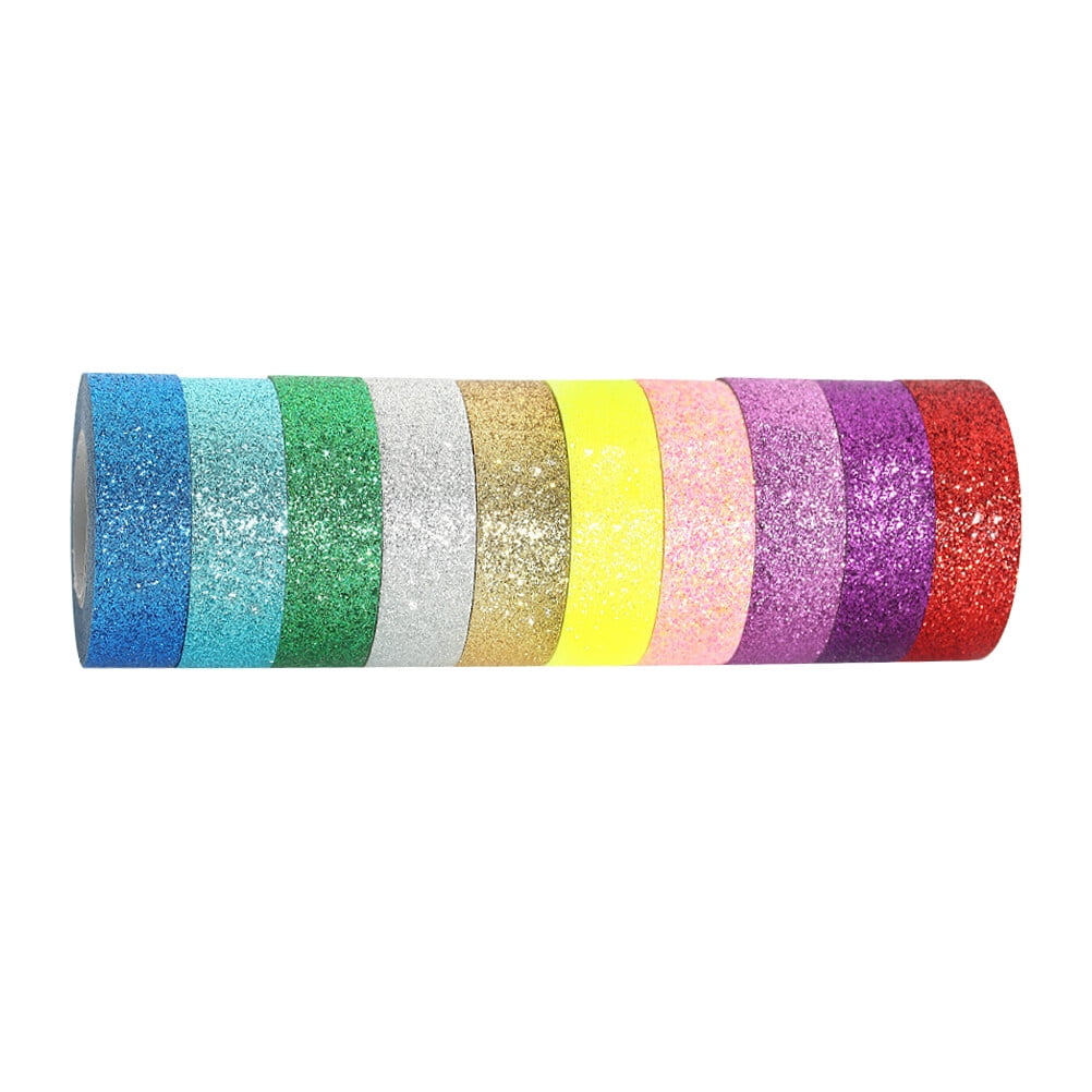 Kelingqi 1 Set DIY Glitter Washi Masking Tapes Scrapbook Decorative ...