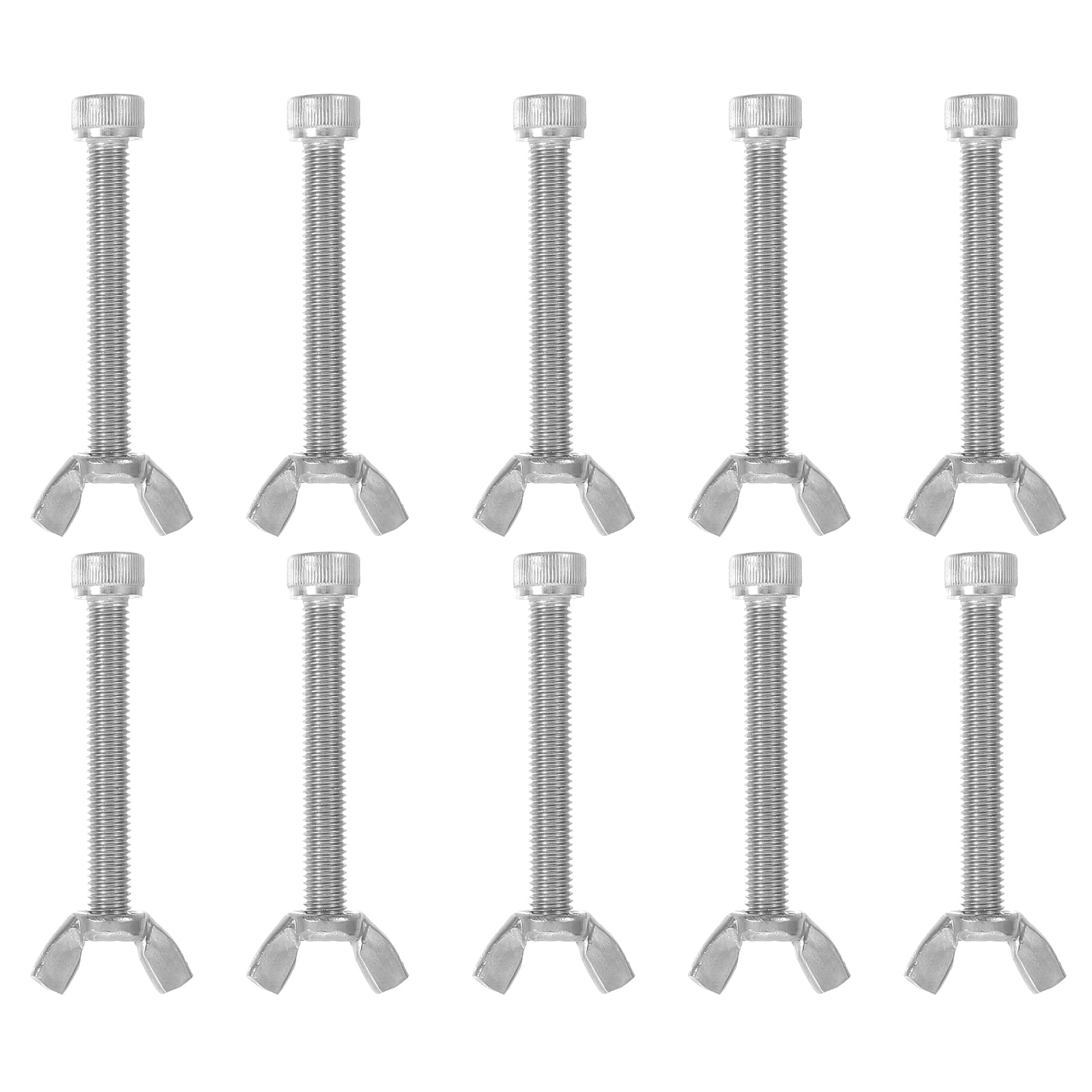 Kelingqi 10 Pairs of Stainless Steel Screw Bolts with Wing Nut Kit ...