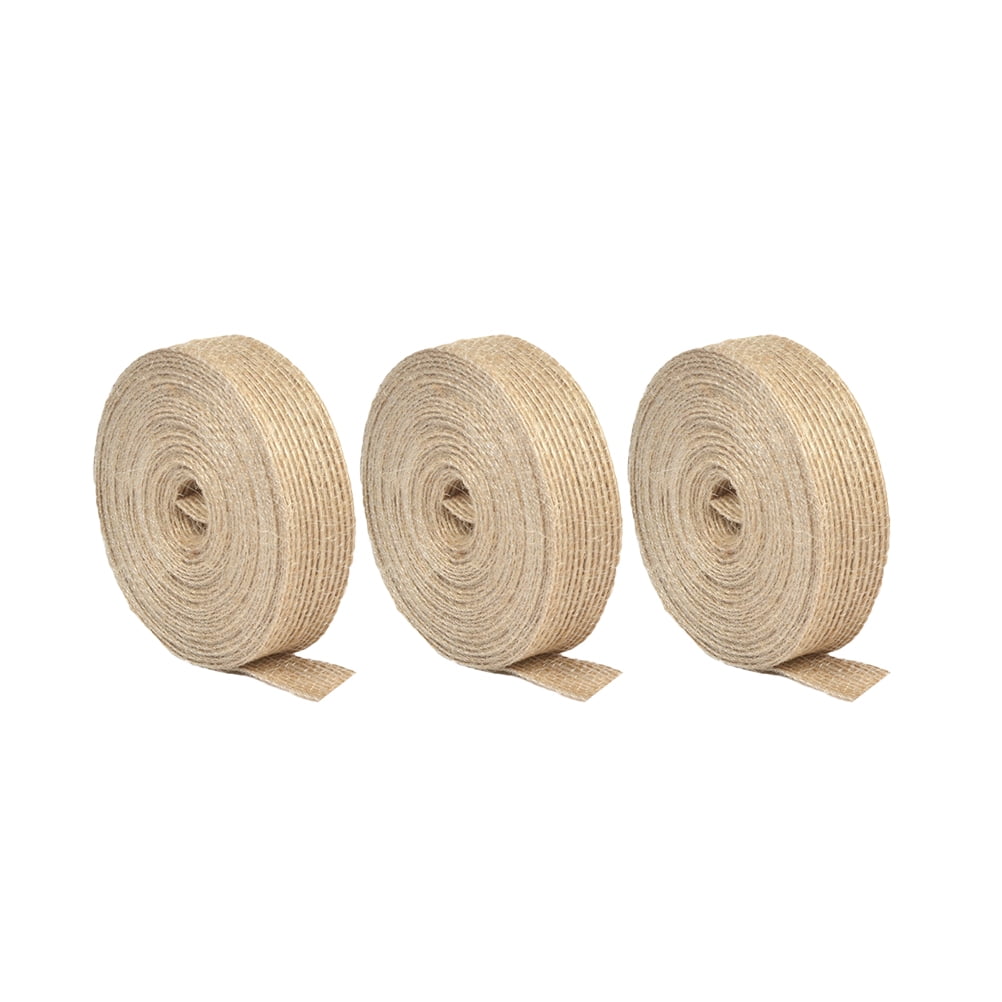 Kelingqi 3 Pcs 2 cm 10 Meters Wide Craft Ribbon Burlap Spool Natural ...